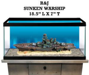 Sunken WarShip Tank Decor - R&J Enterprises